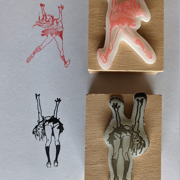 Strange Girl Stamp, Diary Stamp, Wooden Rubber Stamp, Journal Stamp, 7 ...