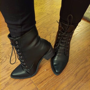 Witchy Classic Black Witch Boot, Witchy Boots, Cosplay, Witch Shoes ...