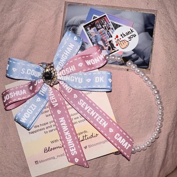 SEVENTEEN SVT Caratbong Ribbon Bow Keychain Pendant Light Stick Lanyard ...