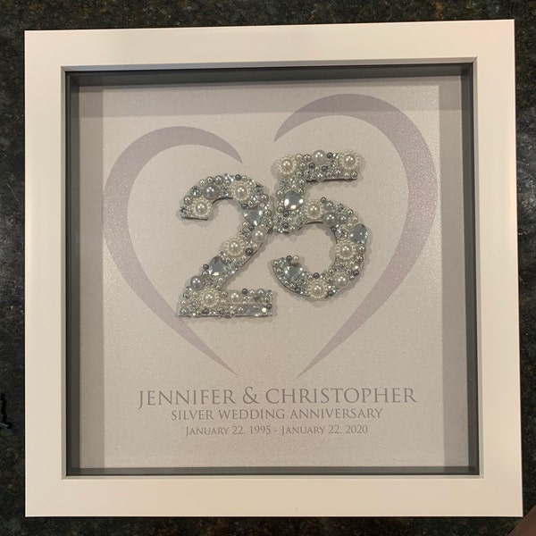 Silver Wedding Anniversary Gift - 25th Anniversary Gift, Personalised ...