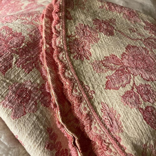 Vintage French Linen Hand Embroidered Monogrammed Dowry Sheet - Etsy