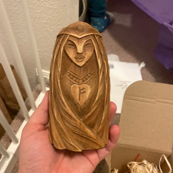 Freya Statuette Hand Made From Linden. Original Hand Carved Freya ...