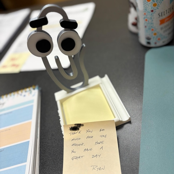 3d Printed Microsoft Clippy With Post It Notes or Mag Safe Wireless ...