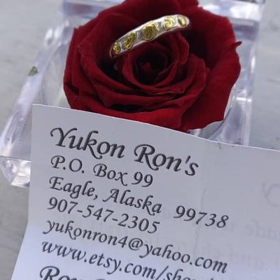 Single Nugget Ring Sterling Silver and Natural Alaskan Gold Nugget - Etsy