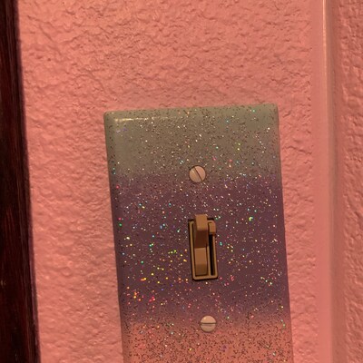Pink Lavender Turquoise Ombré Sparkle Bling Light Switch Plates, Outlet ...