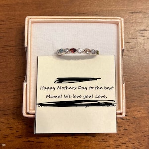 14K Gold Mothers Ring Stackable Birthstone Rings for Women ...