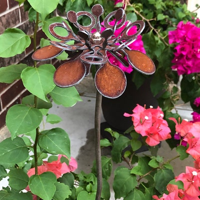 NEW Rusted Wild Flowers Garden Stakes Metal Art Yard Art 26 Inch - Etsy