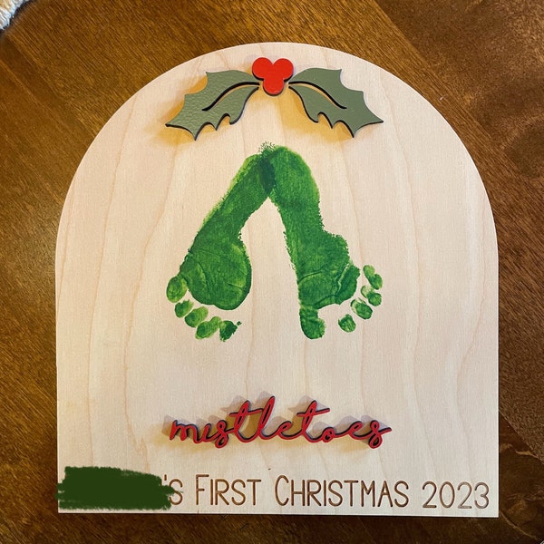 Mistletoes Baby Footprint Mistletoe Craft Baby's First Christmas Craft ...