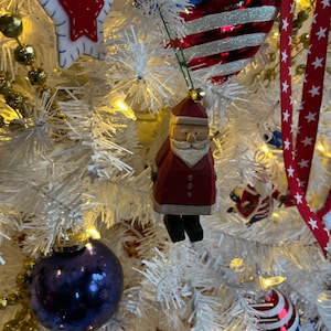 Hand Carved Wooden Folk Art Triangle Santa Claus Figure - Etsy