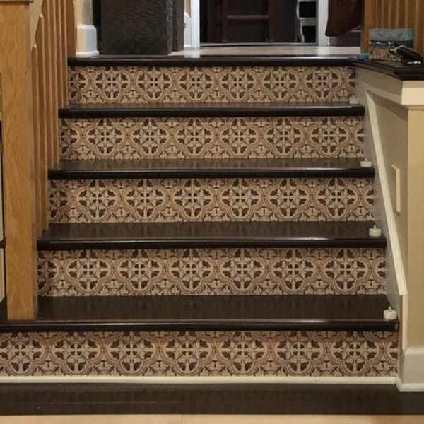 Moroccan Tile Pattern,stair Riser Stickers,peel and Stick Stair Riser ...