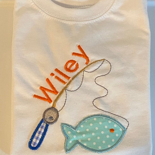 Fishing Applique,fish Applique,go Finshing Embroidery File,machine ...