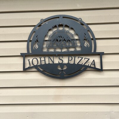 Custom Metal Pizza Oven Wall Sign, Kitchen Decor, Personalized Oven ...