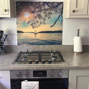 Kitchen Splashback Natural Marble Granite Stone Texture Rock Tempered ...