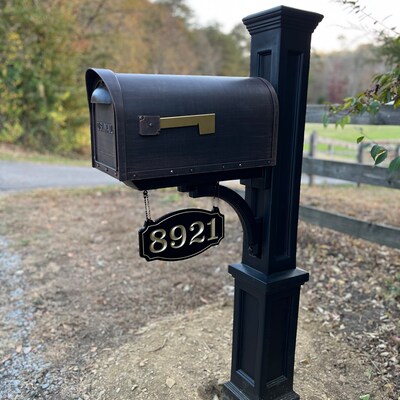Vertical Stickley Address Sign Engraved House Number. Choice of 3 Sizes ...