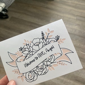 SVG: Floral Card Blank Insert Card. Cricut Joy Friendly. Draw and Cut ...