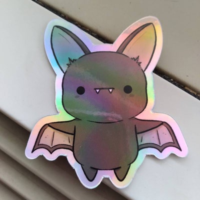 Boba Bat Holographic Sticker Holo Die-cut Cute Sticker for - Etsy