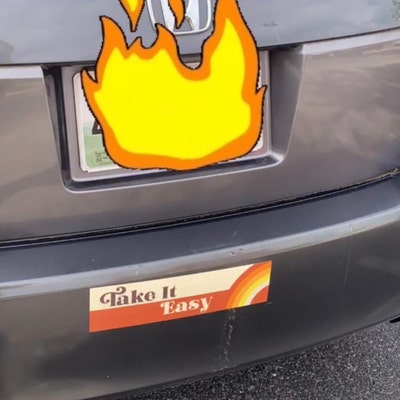 Take It Easy Bumper Sticker,bumper Sticker,70's Bumper Sticker, Retro ...