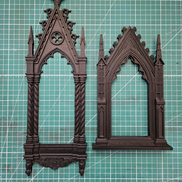 Gothic Cathedral Window Frame – 3D Printed Gothic Wall Decor, Black or ...