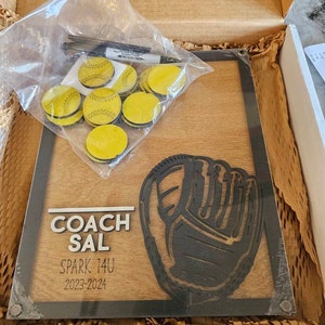 Custom Softball Coach Gift Drop Box, Laser Cut Coach Appreciation Gift ...