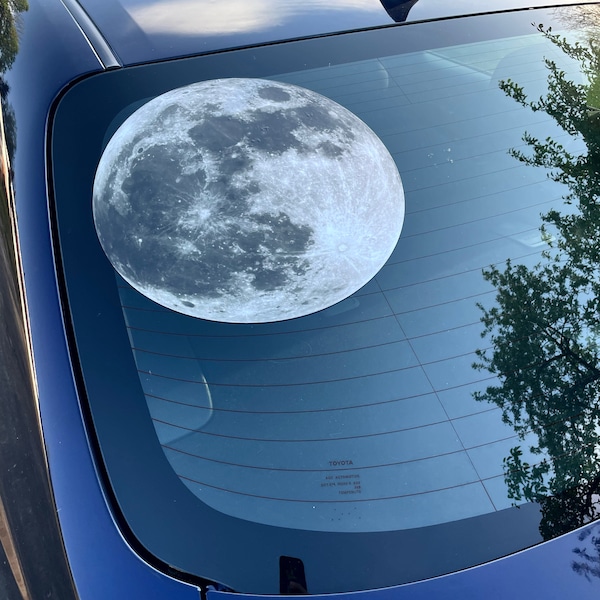 Full Moon Wall Sticker, Moon Wall Decal, Space Wall Sticker, Removable ...