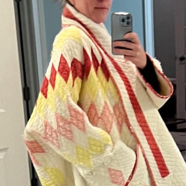 Vintage Patchwork Quilt Handmade Oversized Bog Coat Zero Waste - Etsy