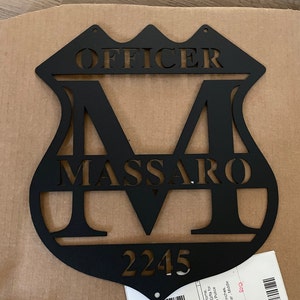 Personalized Police Sign for Home, Metal Wall Art, Police Officer Gifts ...