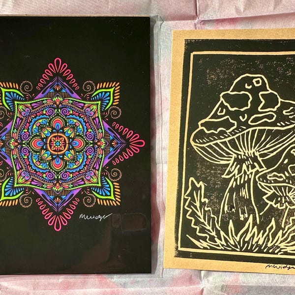 Skull Linocut Print, Unframed Halloween Wall Art, Spooky Home Decor ...