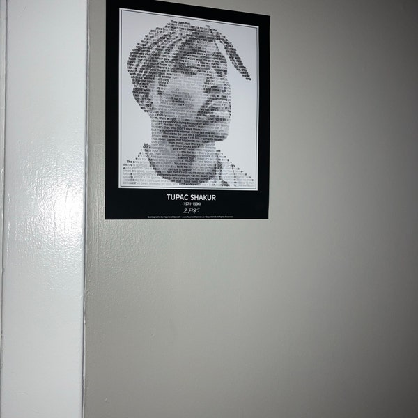 Tupac 2pac Quotes Poster / Print ! Tupac Portrait Made From ...