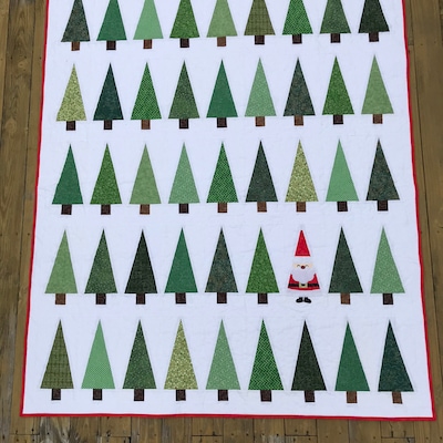 Santa in the Trees Quilt Kit - Etsy