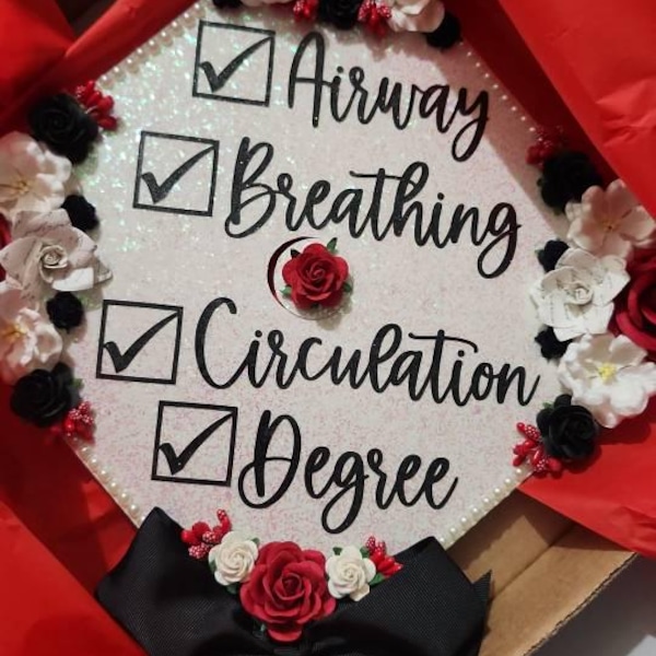 Airway Breathing Circulation ABC Graduation Cap Topper Decoration- With ...