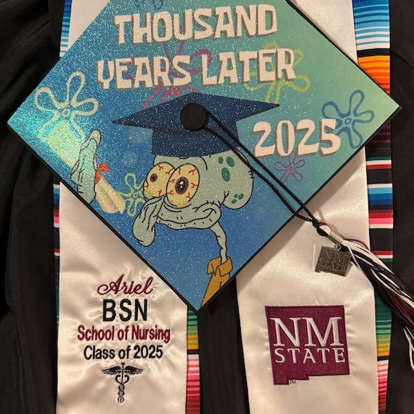 READY TO SHIP Funny Spongebob Glitter Grad Cap Topper | “on to the Next ...