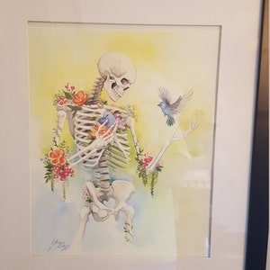 Watercolor Skeleton Print 11x14 - Etsy