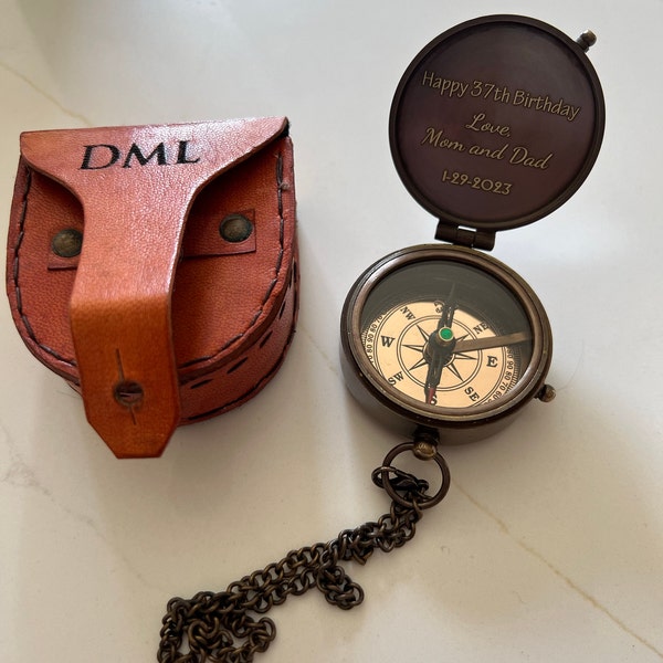Engraved Brass Compass, Baptism Gift, First Communion, Christening Gift ...