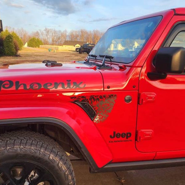 20 X 3.5 Pair of Custom Two Colors Hood Vinyl Decals High-quality Vinyl ...