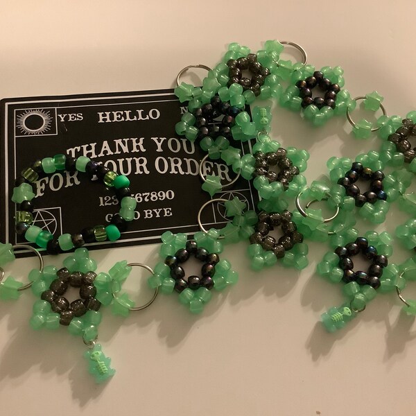 Kawaii Blue and Purple Starburst Kandi Cuff, Scenecore Ravewear Emo ...