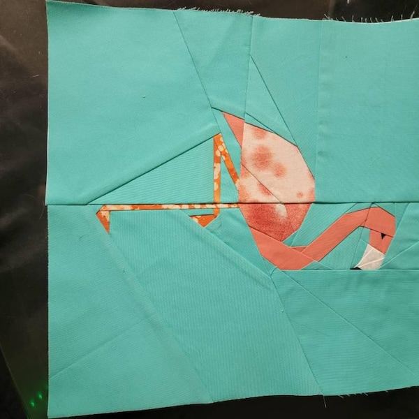 Flamingo Quilt Block Pattern, 3 Sizes PDF Instant Download, Foundation ...