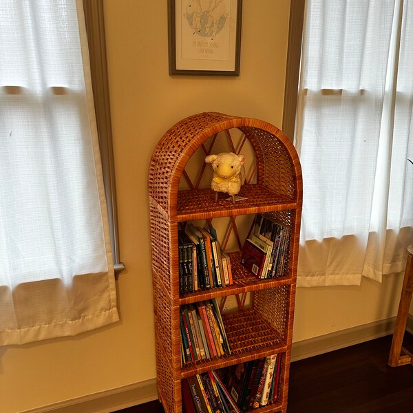 Wicker Bookshelf, Wicker Shelving Unit, Book Shelf, Wicker Shelf ...