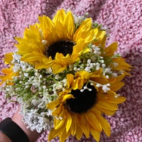Sunflowers and Baby's Breath Bouquet, Sunflower Wedding, Fall Wedding ...