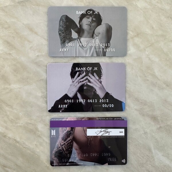 BANK of JK CARD | Jungkook Bts Bangtan Photocard - Etsy