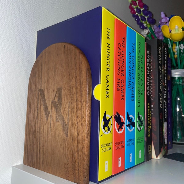Personalized Wooden Bookends, Pair of Bookends for Shelves, Desk Book ...