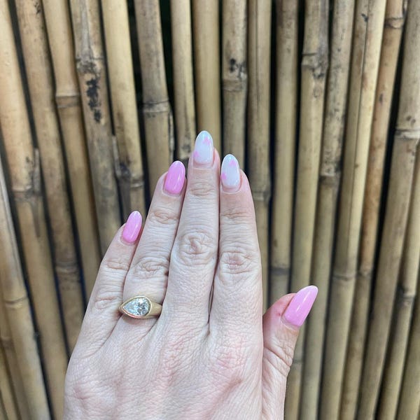 Pinky Signet Ring / 14k-18k Gold Oval Signet Ring / Small Signet Ring / Signet Ring Women ...