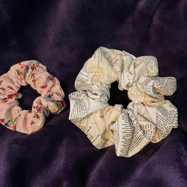 Black Cats and Spell Books Satin Scrunchie Purple Satin Hair Scunchie ...