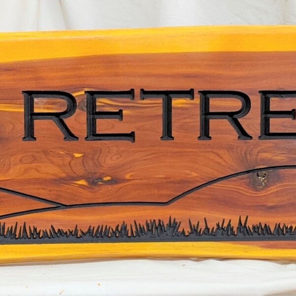 Cedar Sign * 3ft Wide * Wood Sign * Rustic Cedar Slab Sign * Custom ...