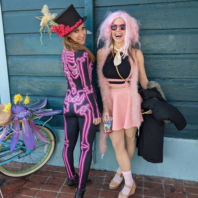 Neon Skeleton Costume, Sexy Skeleton Bodysuit, Skeleton Catsuit Woman ...