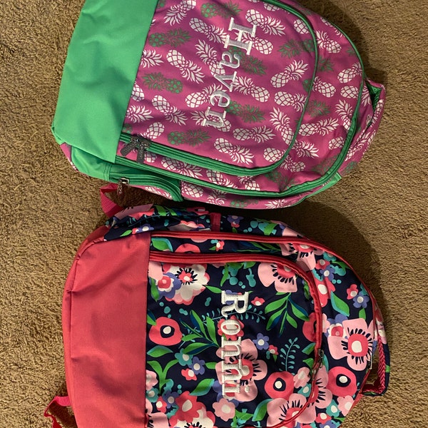 Pink & Green Pineapple Backpack, Personalized Kids Backpack ...