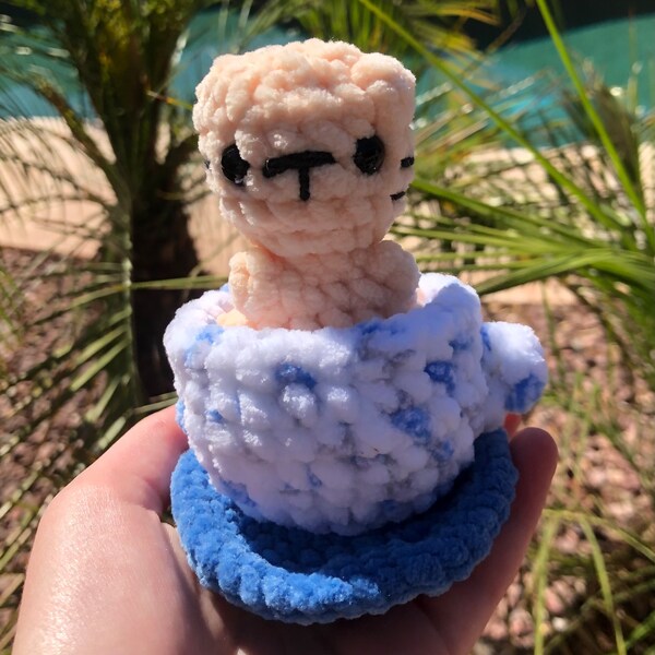 NO SEW!! Tabby Teacup Popping Desk Pal, PDF Pattern, Crochet Pop ...