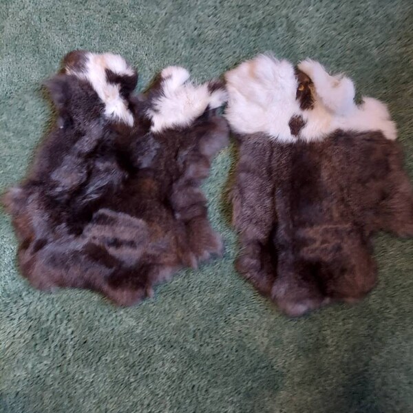 Lot of 4 Assorted Rabbit Hides- as Shown- Natural Rabbit Fur- No ...