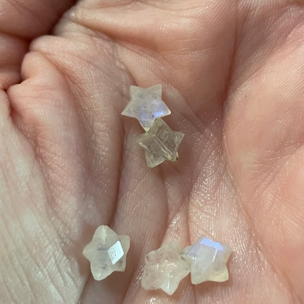 Flashy Rainbow Moonstone Star Shape Stone Faceted Star Carved Briolette ...