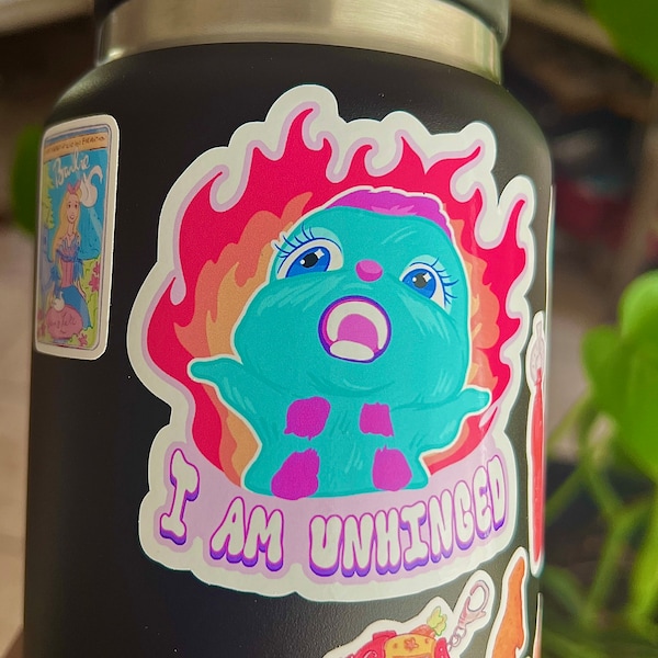 I AM UNHINGED Bibble Meme Sticker | Fairytopia Bibble Flames Meme ...