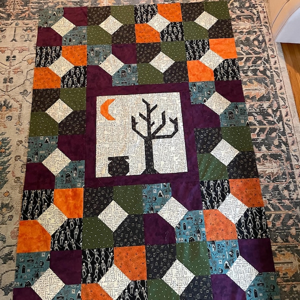 Spooky Tree Fall Autumn Pumpkin Quilt Block PDF Pattern-instructions ...